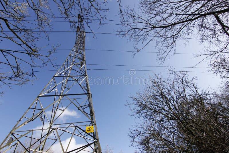 Pylon in the sky. stock image. Image of geometric, voltage - 38448275