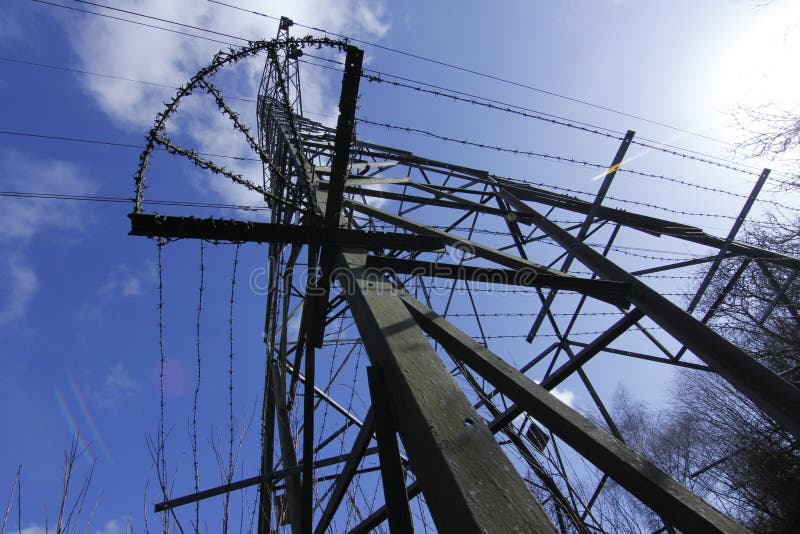 Pylon in the sky. stock photo. Image of triangle, clouds - 38448334