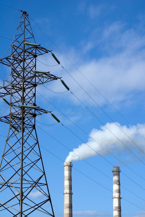 Pylon and two pipes stock image. Image of exhaust, power - 6281693