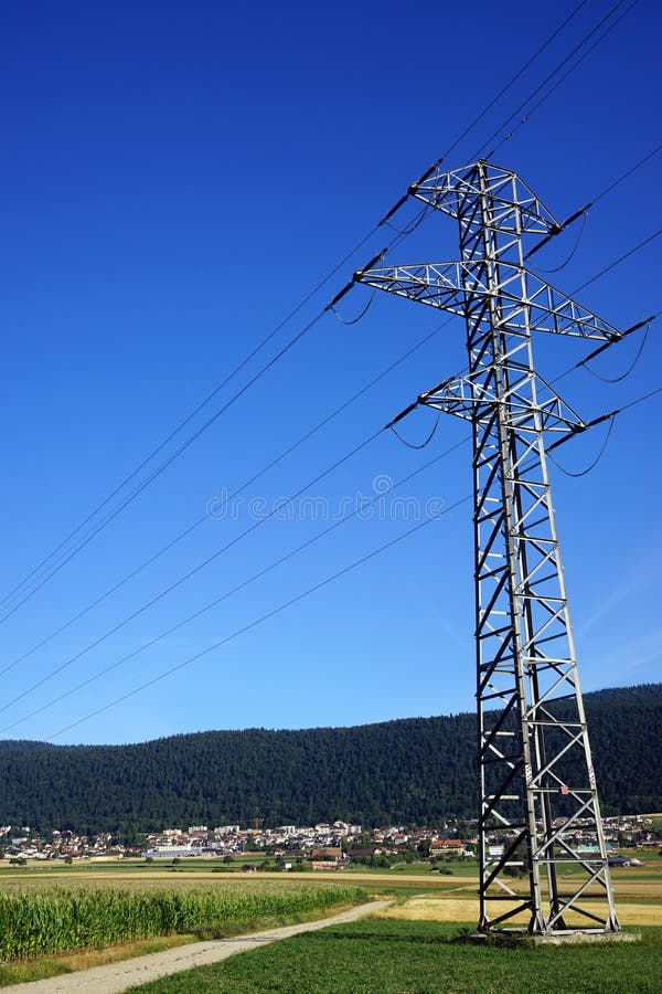 Pylon with wire stock photo. Image of pylon, voltage - 65358392