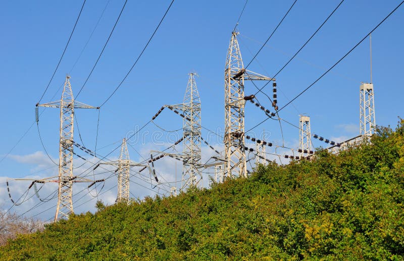 Pylons. stock image. Image of insulator, energy, isolator - 22511071