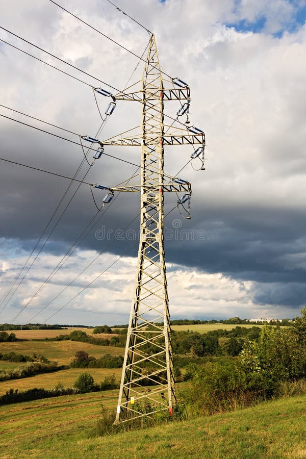 Pylons in countryside stock photo. Image of environment - 43607674
