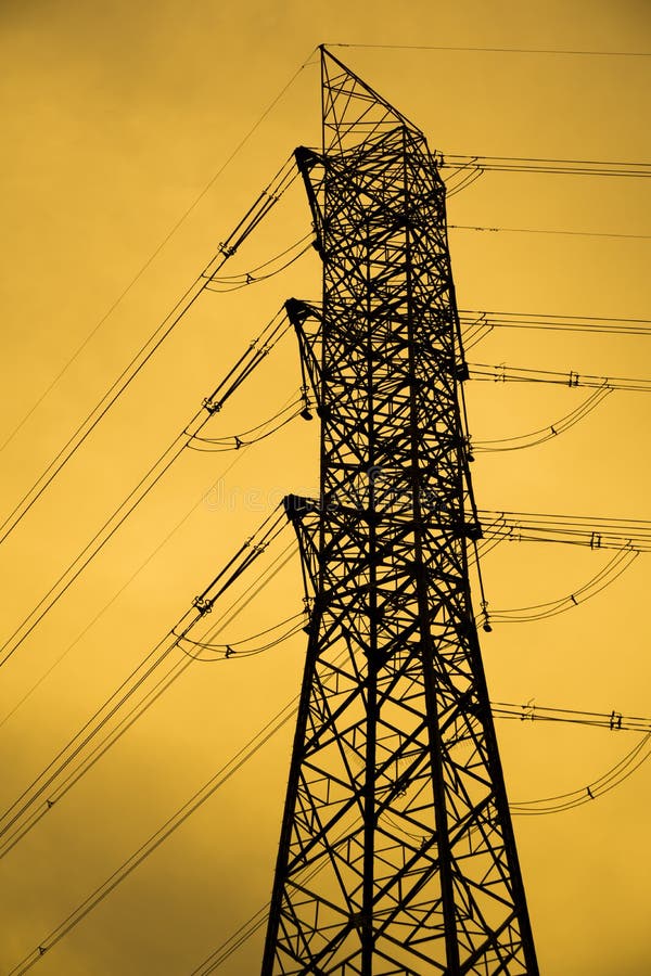Pylons Tower stock image. Image of conduit, voltage, long - 68296635