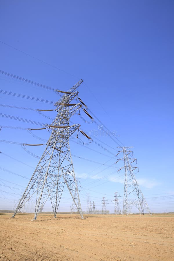 The pylons stock photo. Image of clouds, white, supply - 175589458