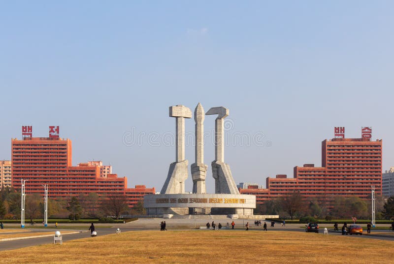 Worker S Party Foundation Monument in Pyongyang, North Korea Editorial ...