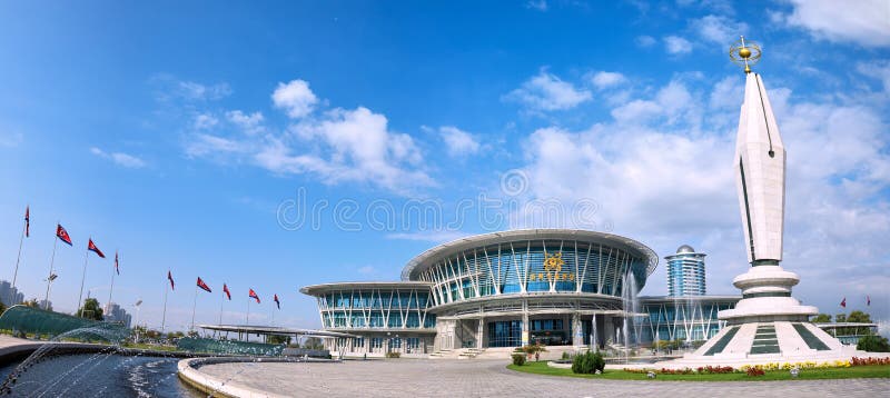 Pyongyang, North Korea-October 12,2017:Facade of the Building of the ...