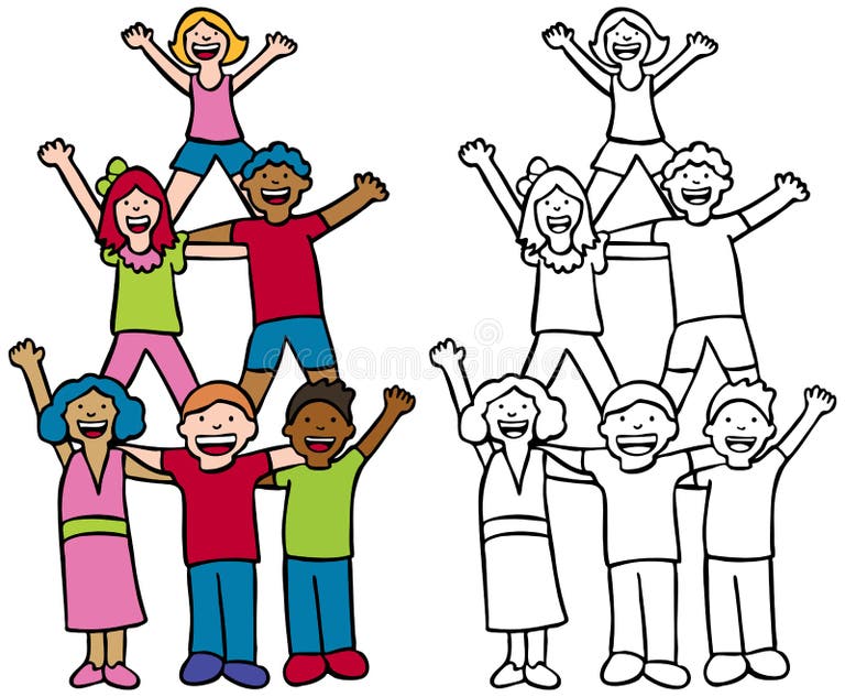 Human Pyramid Teamwork Stock Illustrations – 2,373 Human Pyramid ...