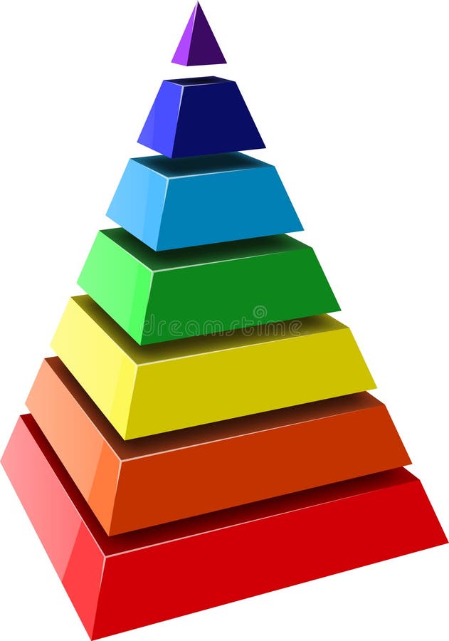 Three level pyramid stock illustration. Illustration of growth - 23855020