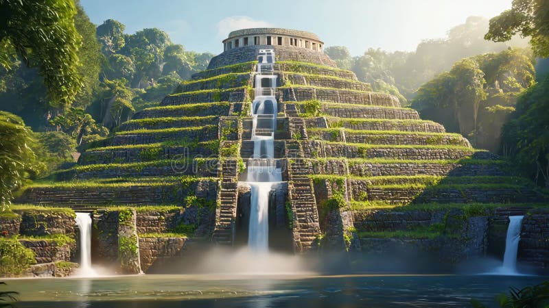 Pyramid with Abandoned Waterfall the Forest Nature Stock Video - Video ...