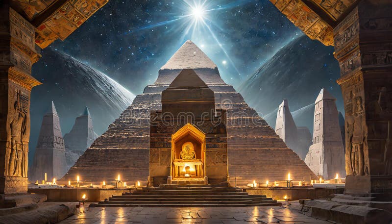Pyramid with Altar for Bygone Gods Stock Illustration - Illustration of ...