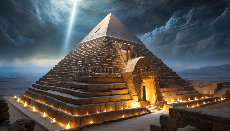 Pyramid with Altar for Bygone Gods Stock Illustration - Illustration of ...