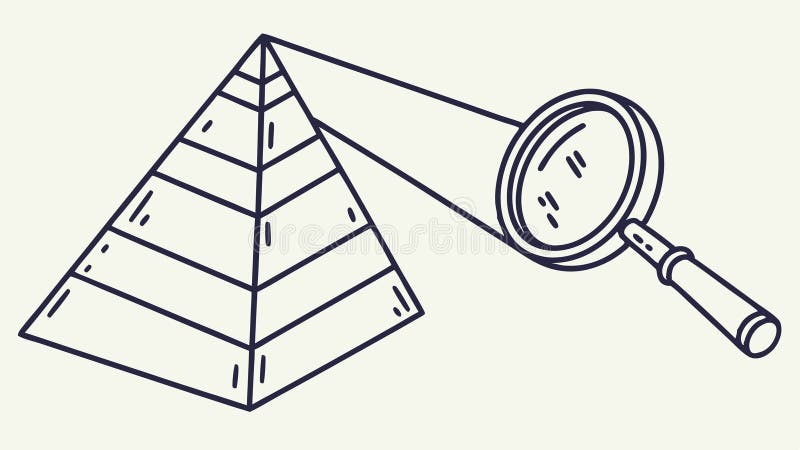 Pyramid Analysis Magnifying Glass Vector Icon for Research, Vector ...