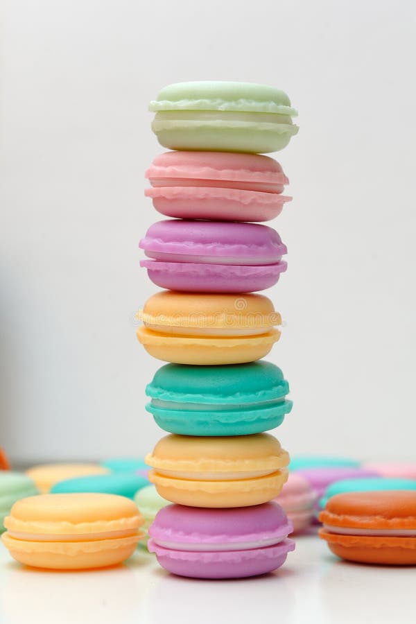 Pyramid of Artificial Colored Macaroons, Plastic Stock Image - Image of ...