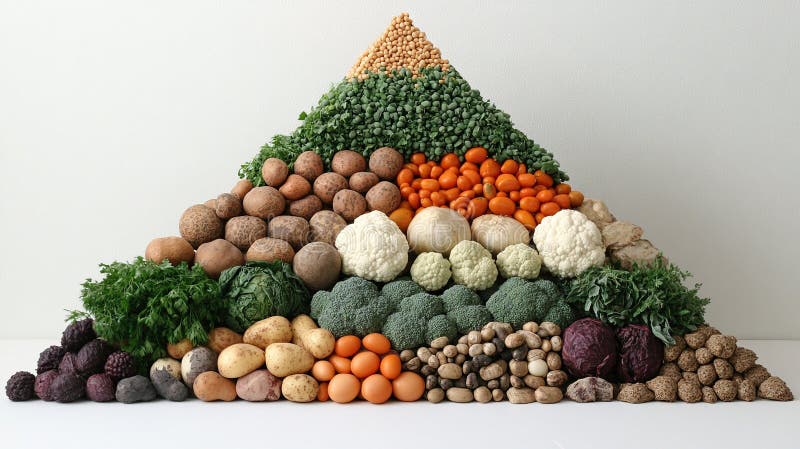 Pyramid of Assorted Fresh Produce Stock Image - Image of organic, food ...