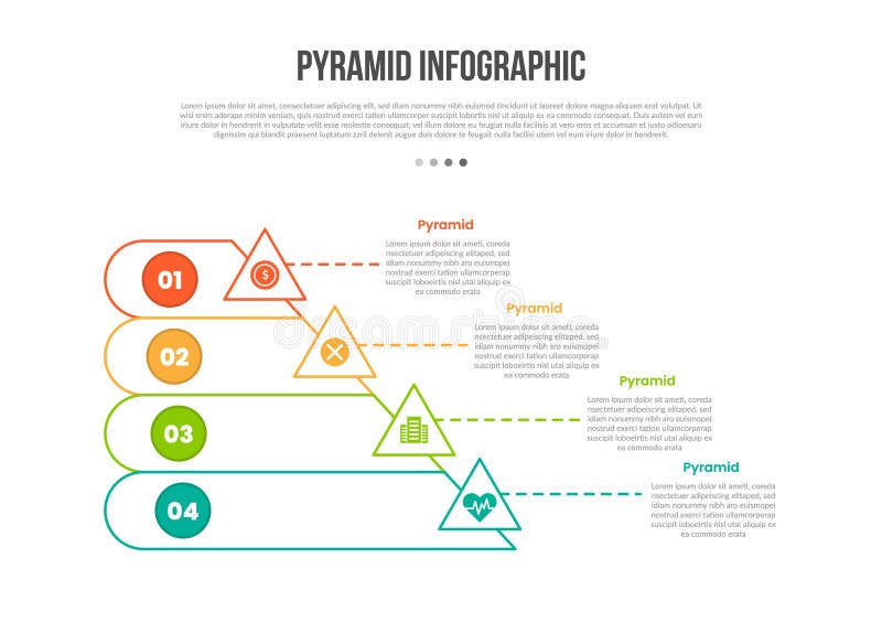 Pyramid Base Shape Infographics Template Diagram with Round Rectangle ...