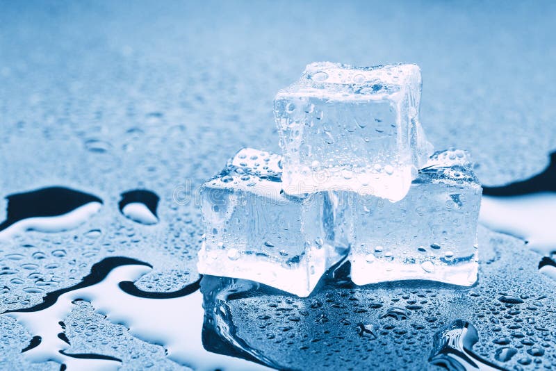 Pyramid of Beautiful Thawed Ice Cubes with Drops of Water Stock Photo ...