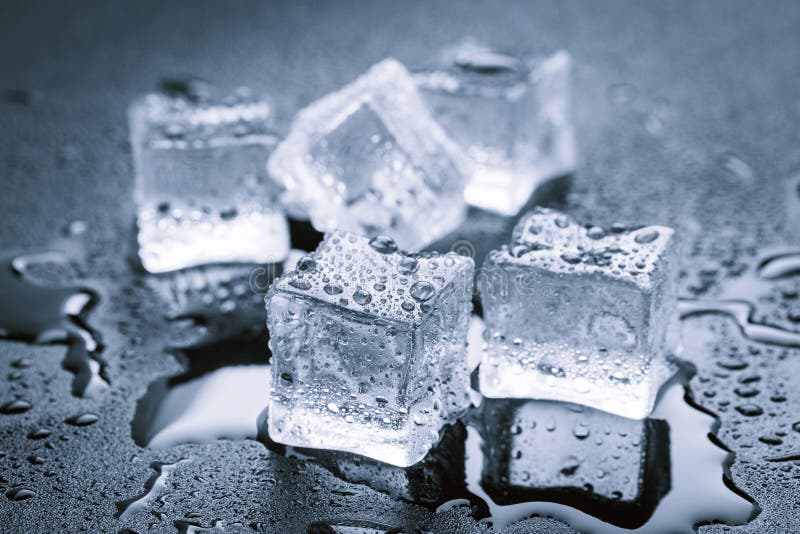 Pyramid of Beautiful Thawed Ice Cubes with Drops of Water Stock Image ...