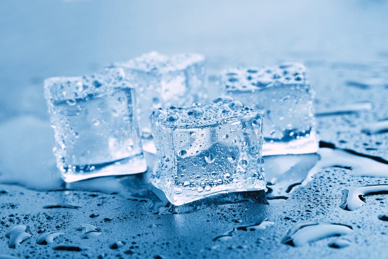 Pyramid of Beautiful Thawed Ice Cubes with Drops of Water Stock Image ...