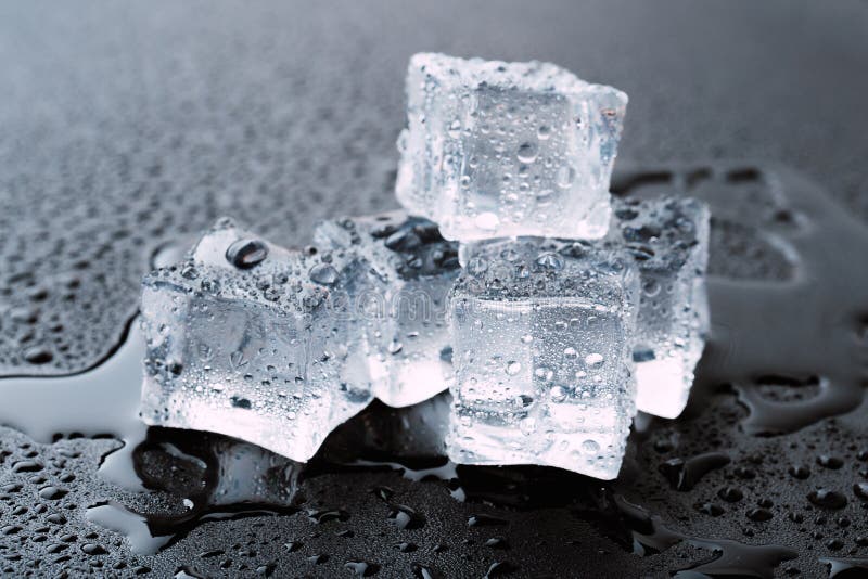 Pyramid of Beautiful Thawed Ice Cubes with Drops of Water Stock Image ...