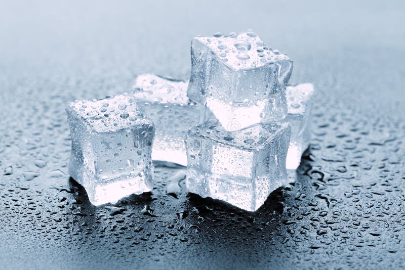 Pyramid of Beautiful Thawed Ice Cubes with Drops of Water Stock Image ...