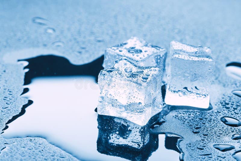 Pyramid of Beautiful Thawed Ice Cubes with Drops of Water Stock Photo ...