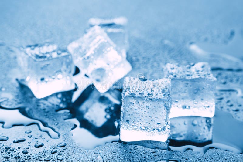 Pyramid of Beautiful Thawed Ice Cubes with Drops of Water Stock Image ...