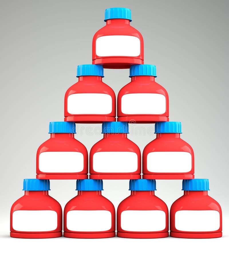 Pyramid of Blank Plastic Containers Stock Illustration - Illustration ...