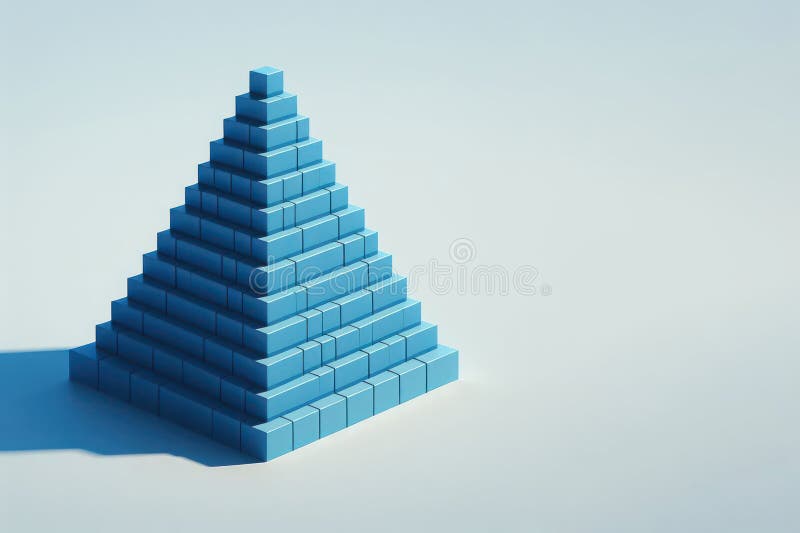Pyramid of Blocks on a Clean Background. Space for Text. Stock ...