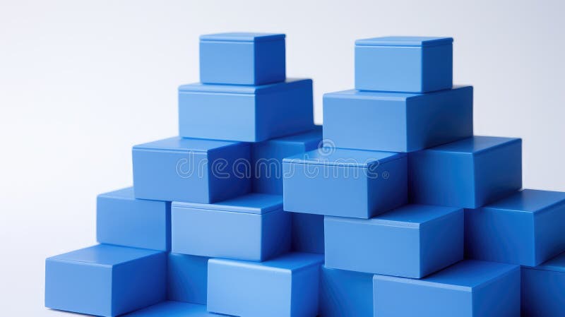 Pyramid Blue Boxes Background Stock Illustration - Illustration of ...