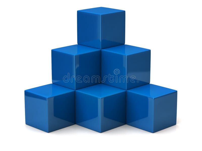 Blue Pyramid 3d Illustration Stock Illustration - Illustration of ...
