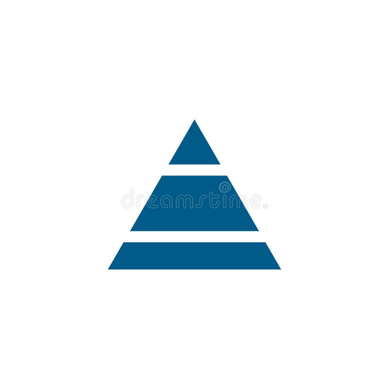 Pyramid Blue Icon on White Background. Blue Flat Style Vector ...