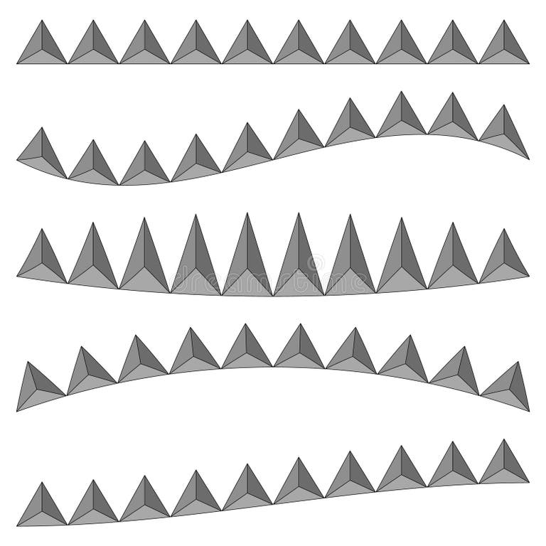 Pyramid Border Pattern. Repeated Triangular Shapes. Black and White ...