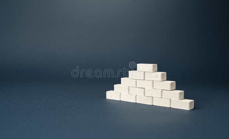 Pyramid of Bricks. Pyramid with Hierarchical Structure Stock Image ...