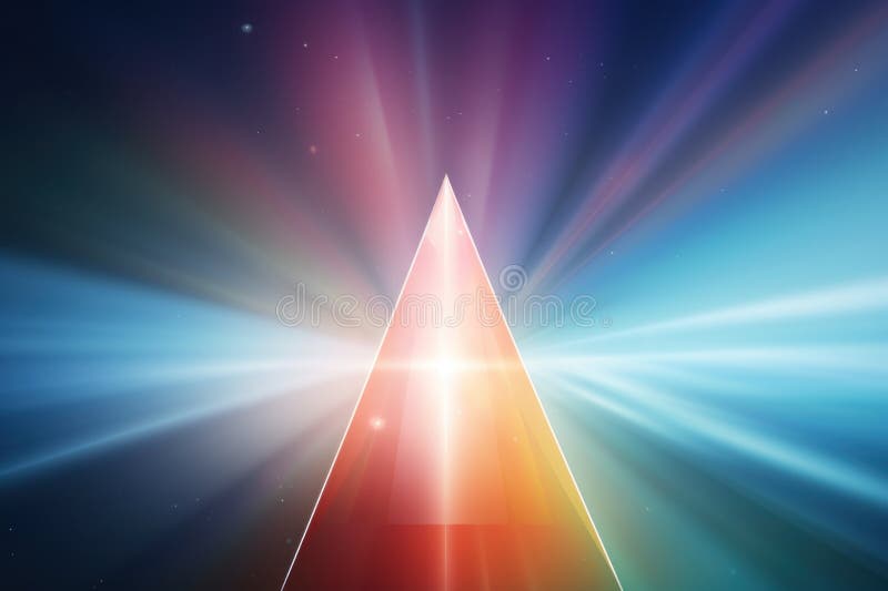 Pyramid with Bright Light Shining, Gradient of Blue and Pink with ...