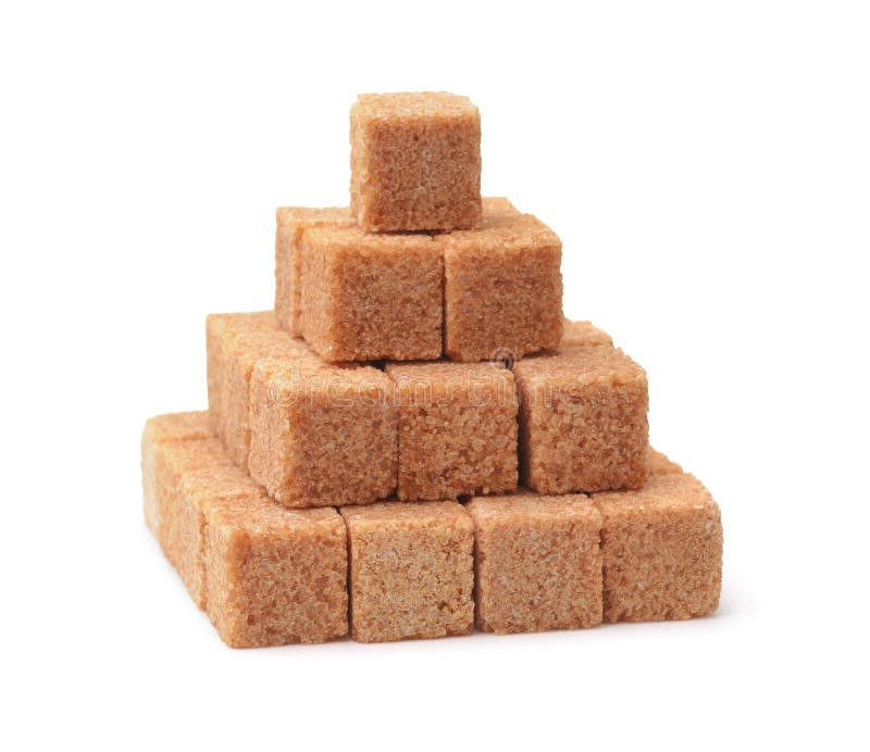 Pyramid of Brown Cane Sugar Cubes Stock Photo - Image of healthy ...