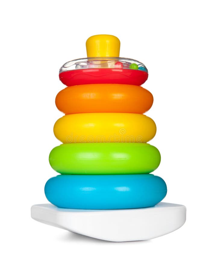 Pyramid of colored plastic stock photo. Image of blue - 36949296