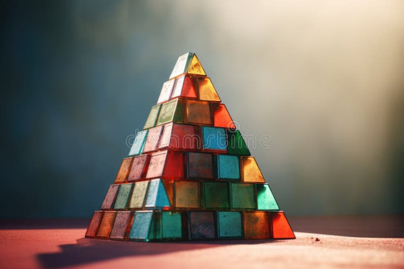 A Pyramid of Building Blocks with the Top-most Block Highlighted Stock ...