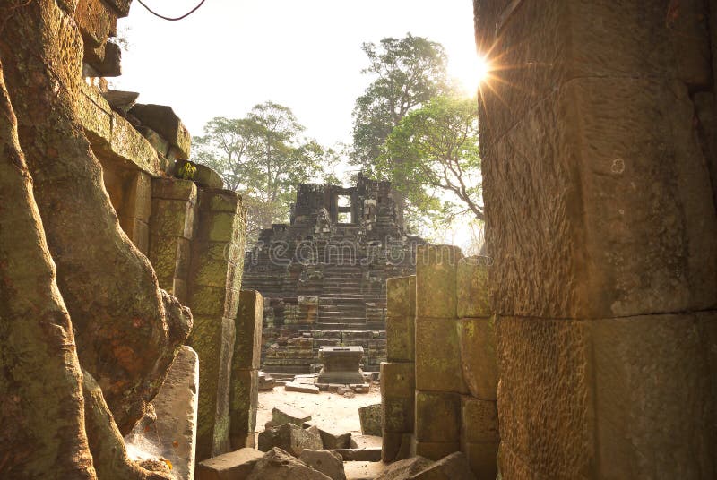 Pyramid in Cambodia stock photo. Image of green, tourism - 95805214