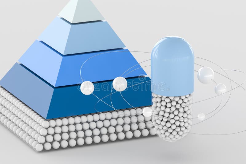 Pyramid and Capsule, 3d Rendering Stock Illustration - Illustration of ...