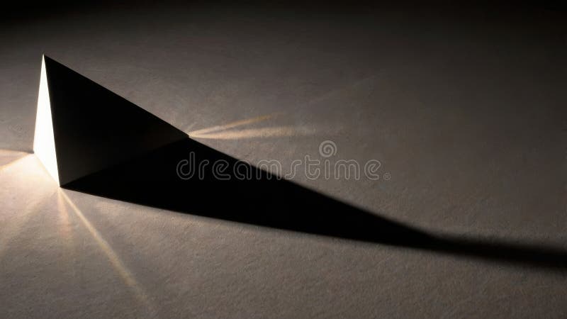 A Pyramid Casts a Long Shadow on a Surface Stock Illustration ...