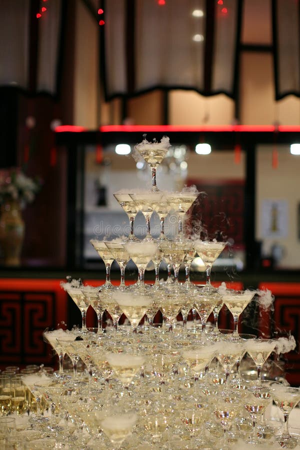 Pyramid of Champagne Glasses. in Holliday Stock Photo - Image of event ...
