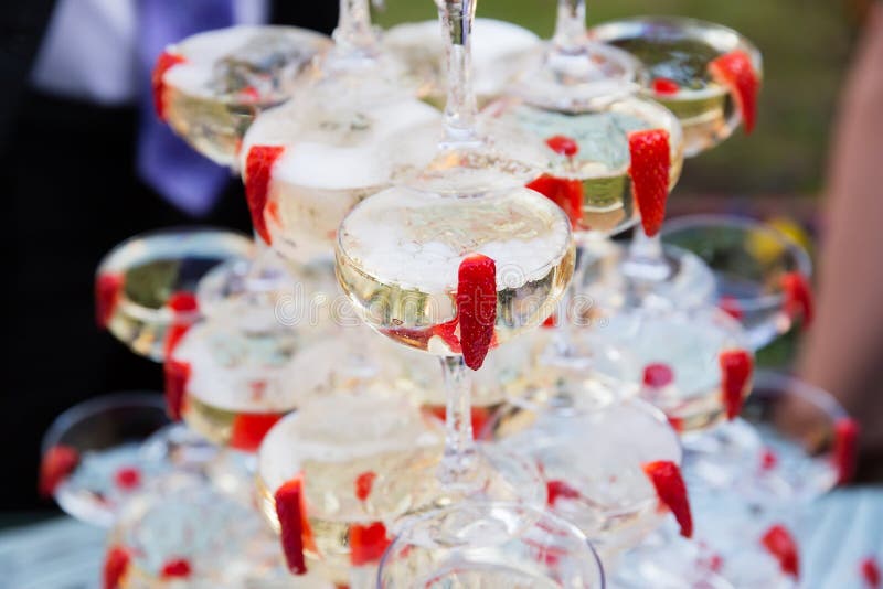 Pyramid Champagne Martini Glasses Stock Image - Image of glamour ...