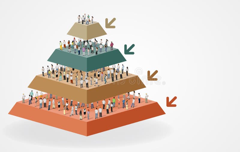 Pyramid Chart with Business People Working Stock Vector - Illustration ...