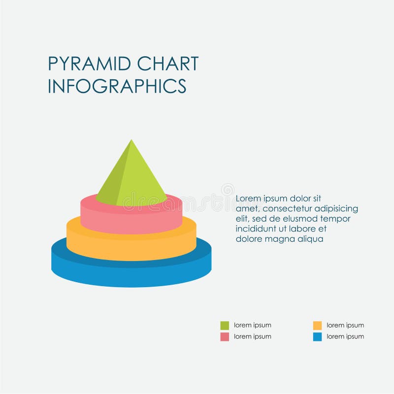 Pyramid Chart Infographics Elements 3D Vector Flat Design, Sign, Icon ...