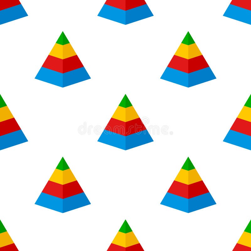 Pyramid Chart Flat Icon Seamless Pattern Stock Vector - Illustration of ...