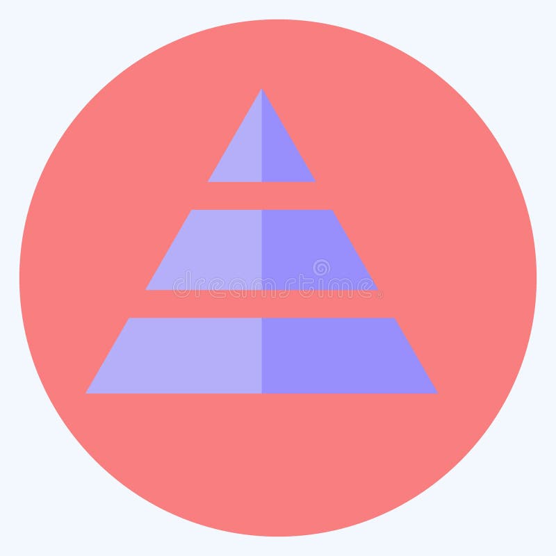 Pyramid Chart Icon in Trendy Flat Style Isolated on Soft Blue ...