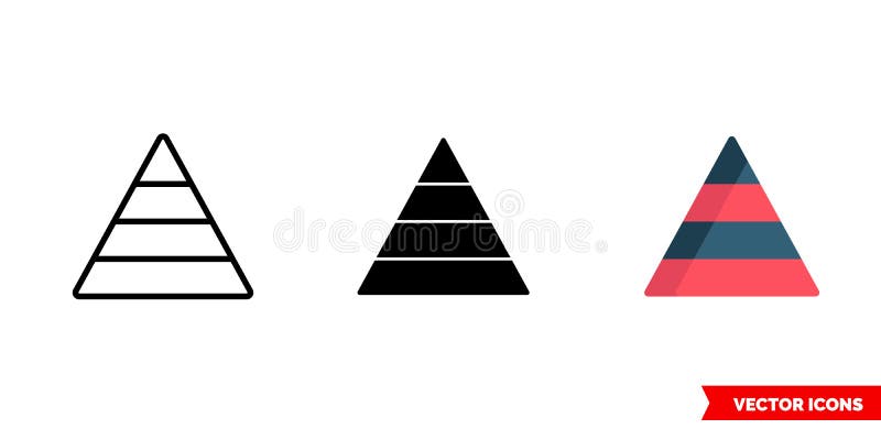 Pyramid Chart Icon of 3 Types. Isolated Vector Sign Symbol. Stock ...