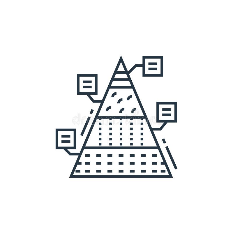 Pyramid Chart Icon Vector from Data Analysis Concept. Thin Line ...