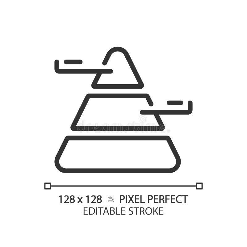 Pyramid chart linear icon stock vector. Illustration of symbol - 284216207
