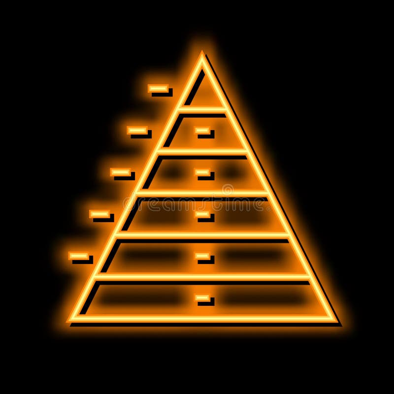 Pyramid Chart Neon Glow Icon Illustration Stock Vector - Illustration ...